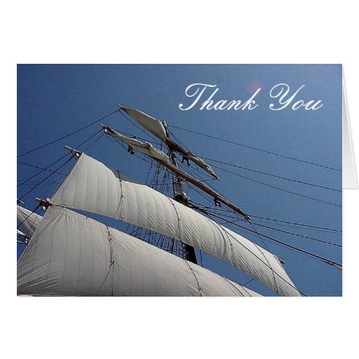 Tall Ship Sails Thank You Note Card | Zazzle