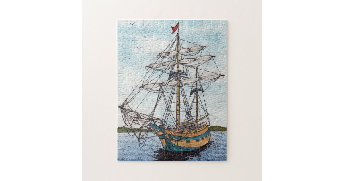 Tall Ship watercolor Jigsaw Puzzle | Zazzle