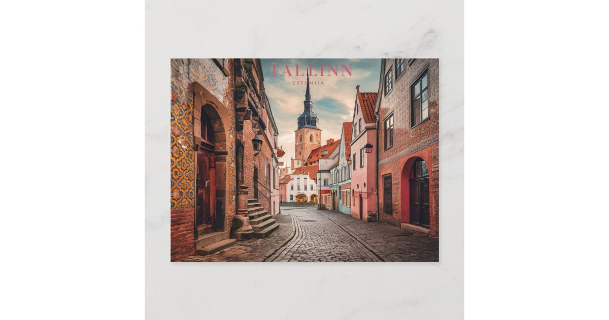 Tallinn Estonia Street Vintage Travel Postcard | Zazzle