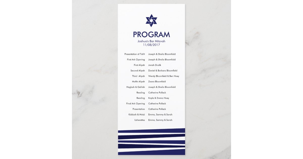 Tallit Bar Mitzvah Program | Zazzle