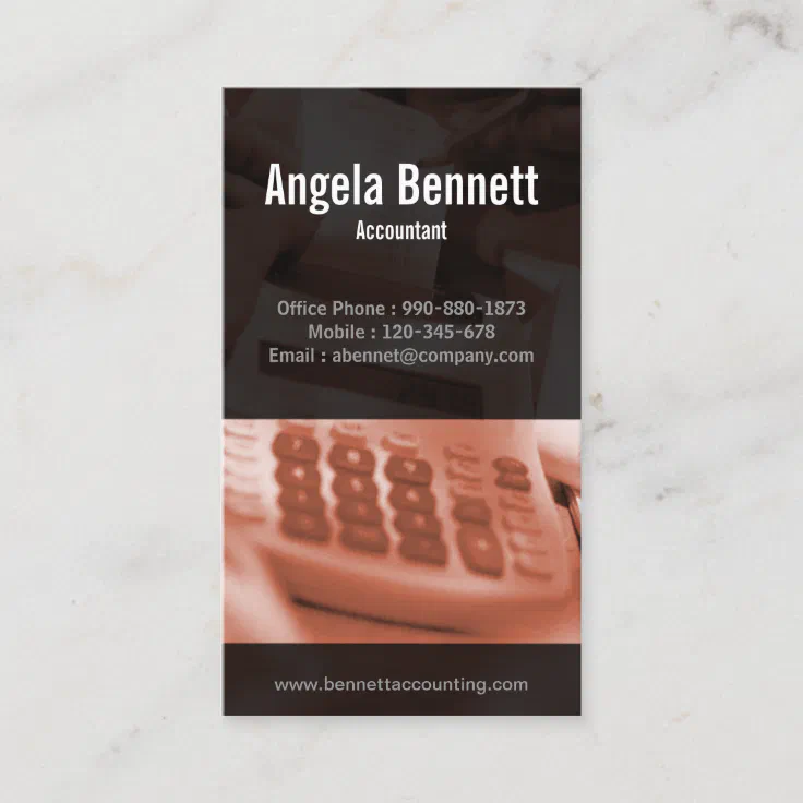 Tally Machine Accounting Brown Business Card | Zazzle