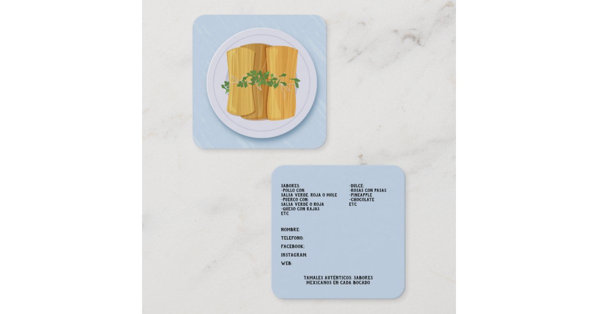 Tamales Square Business Card | Zazzle