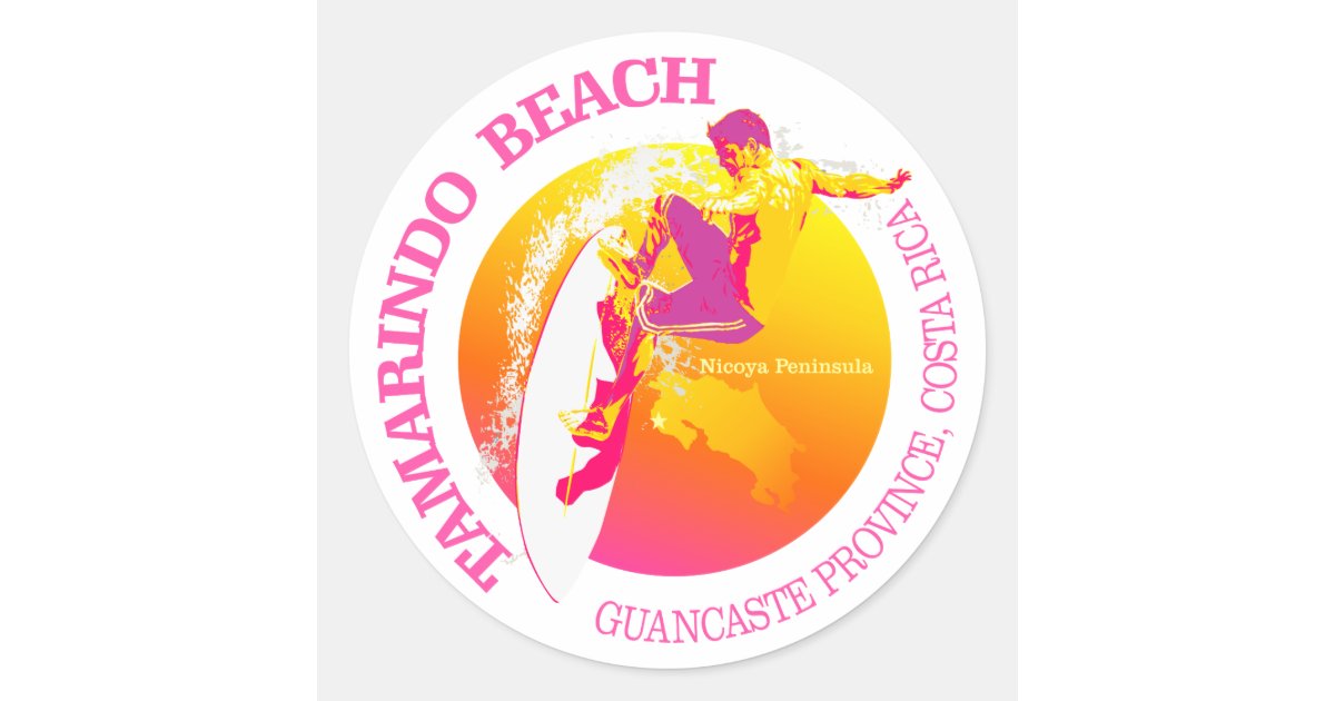 Tamarindo Beach Classic Round Sticker | Zazzle