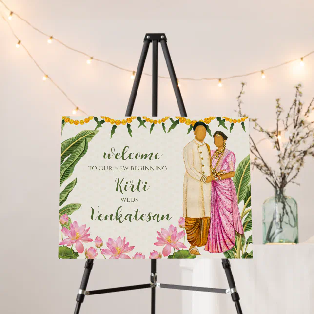 Tamil Welcome signs & South Indian Wedding Signs | Zazzle