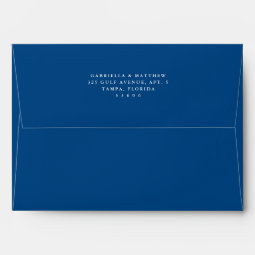 Tampa Bay Destination Wedding Map Navy Blue Envelope | Zazzle