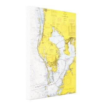 Tampa Bay, Florida nautical chart Canvas Print | Zazzle