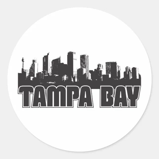 Tampa Bay Skyline Classic Round Sticker | Zazzle
