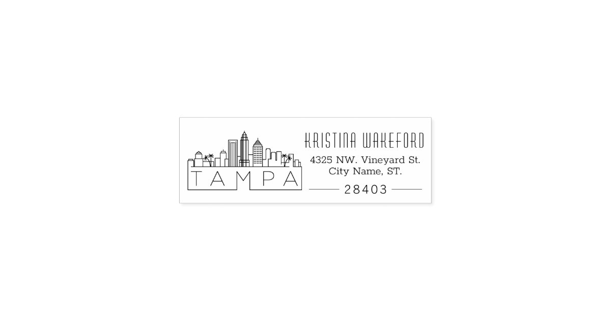 Tampa, FL | Custom Address Self-inking Stamp | Zazzle