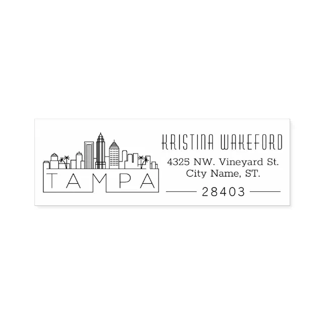 Tampa, FL | Custom Address Self-inking Stamp | Zazzle