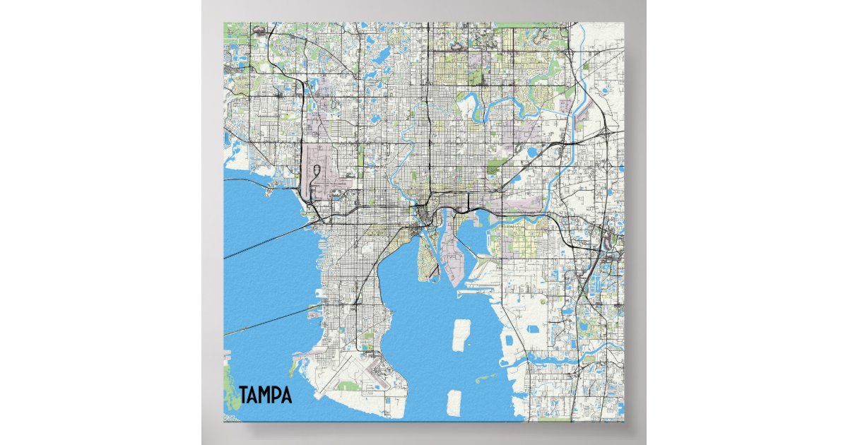 Tampa map poster | Zazzle