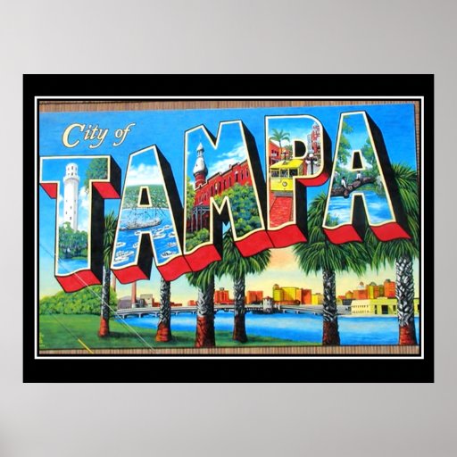Tampa Vintage Poster City of Tampa Posters | Zazzle