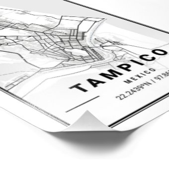 Tampico - Mexico Ligth City Map Photo Print | Zazzle