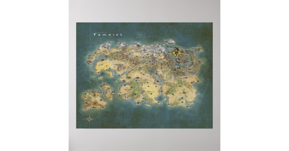 Tamriel Map Poster | Zazzle