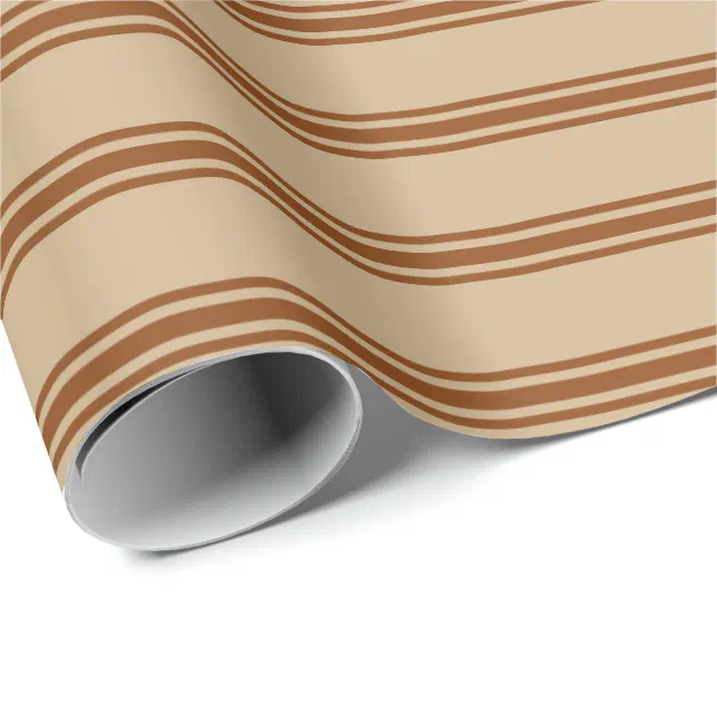 Tan and Brown Lines/Stripes Pattern Wrapping Paper | Zazzle