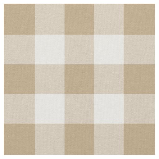 Tan and White Gingham Pattern Fabric | Zazzle Tan and White Gingham Pattern Fabric | Zazzle