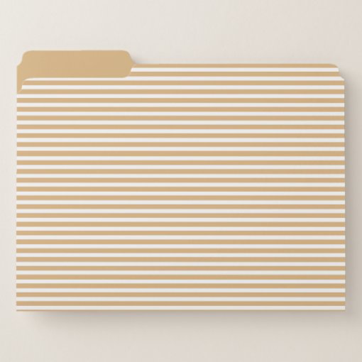 Tan and White Striped File Folder | Zazzle