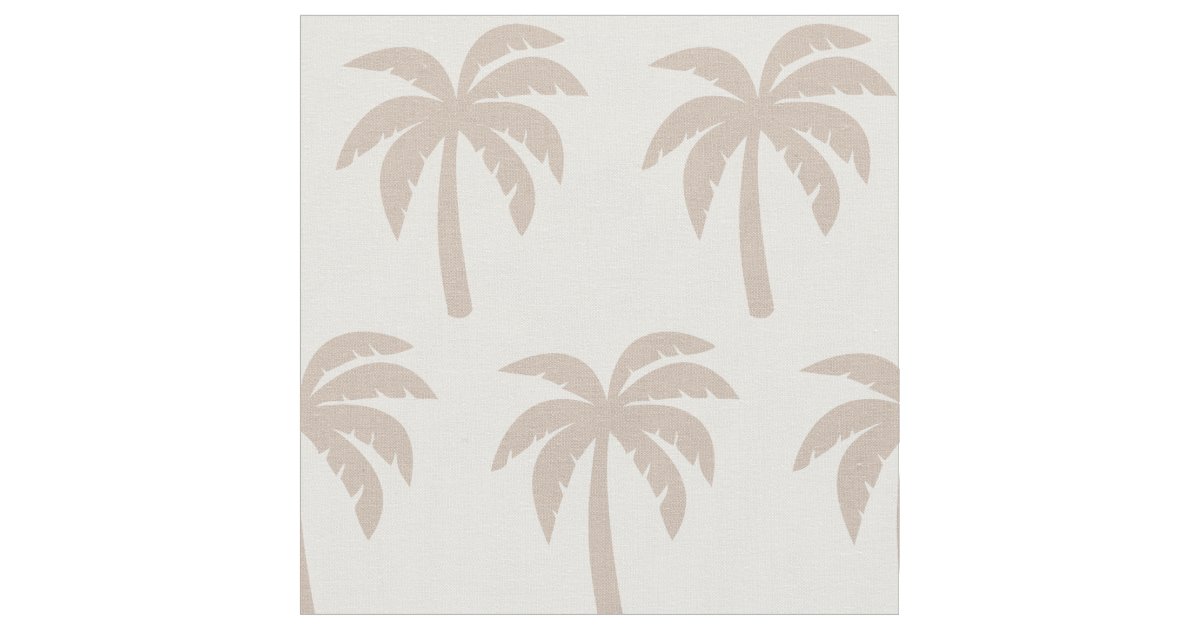 Tan Beige Palm Tree Fabric | Zazzle