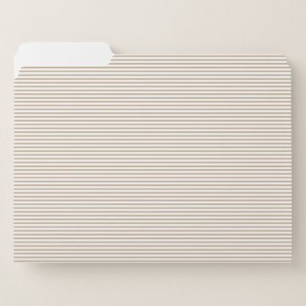 Tan Beige Stripe File Folders | Zazzle