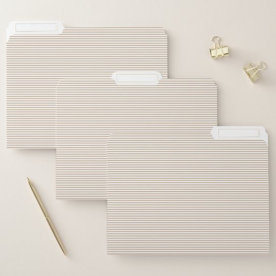 Tan Beige Stripe File Folders | Zazzle.com