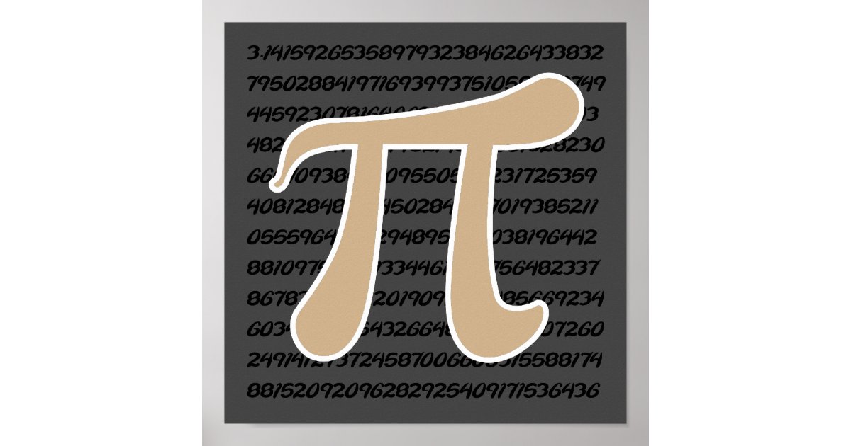 Tan Brown Pi symbol Poster | Zazzle