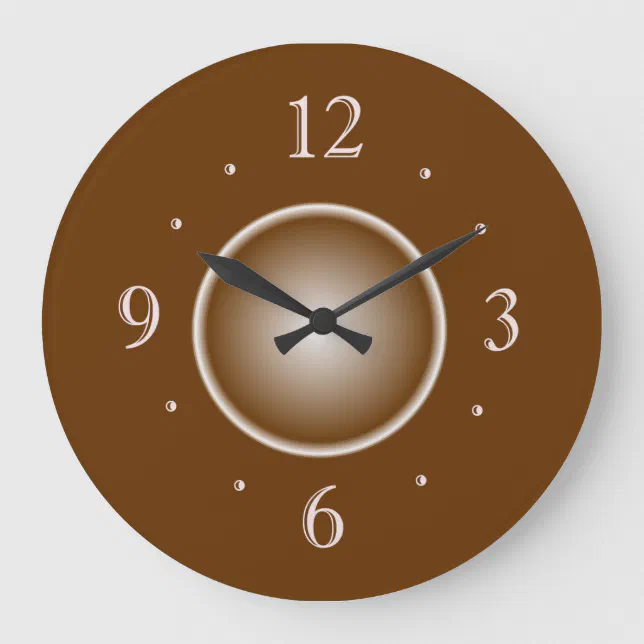 Tan Brown with White Glow Effect > Plain Clocks | Zazzle