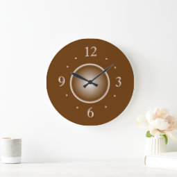 Tan Brown with White Glow Effect > Plain Clocks | Zazzle