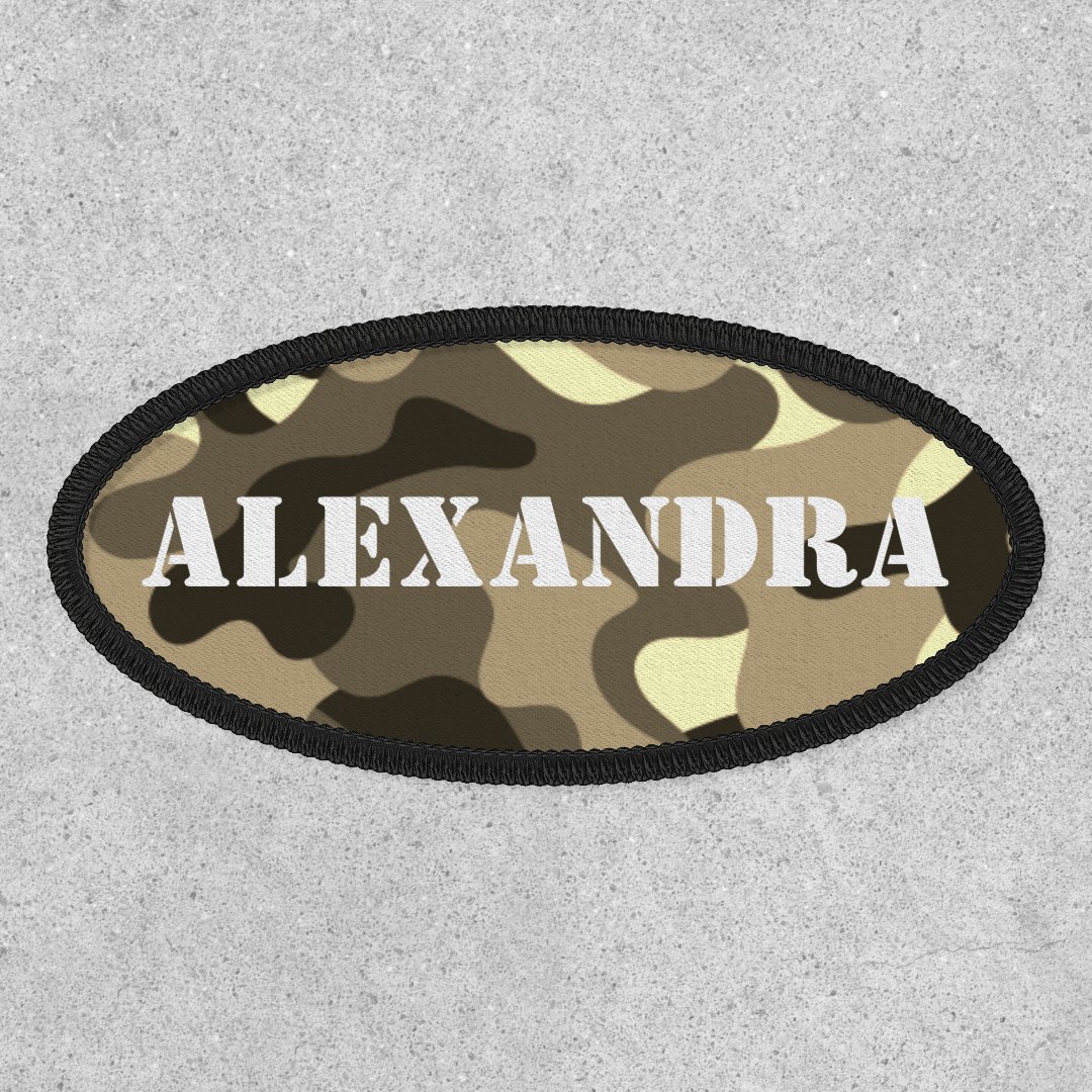Tan Camouflage Military Camo Personalized Name Patch | Zazzle