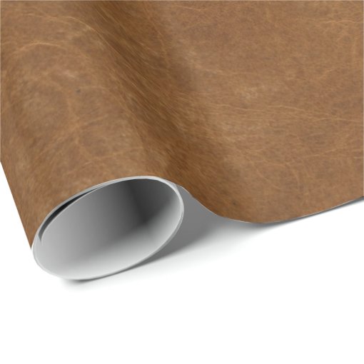 Tan Faux Leather Wrapping Paper | Zazzle