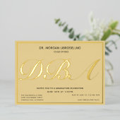Tan Gold Graduate DBA Graduation Foil Invitation | Zazzle