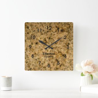 Tan Granite Style Pattern Acrylic Wall Clock | Zazzle