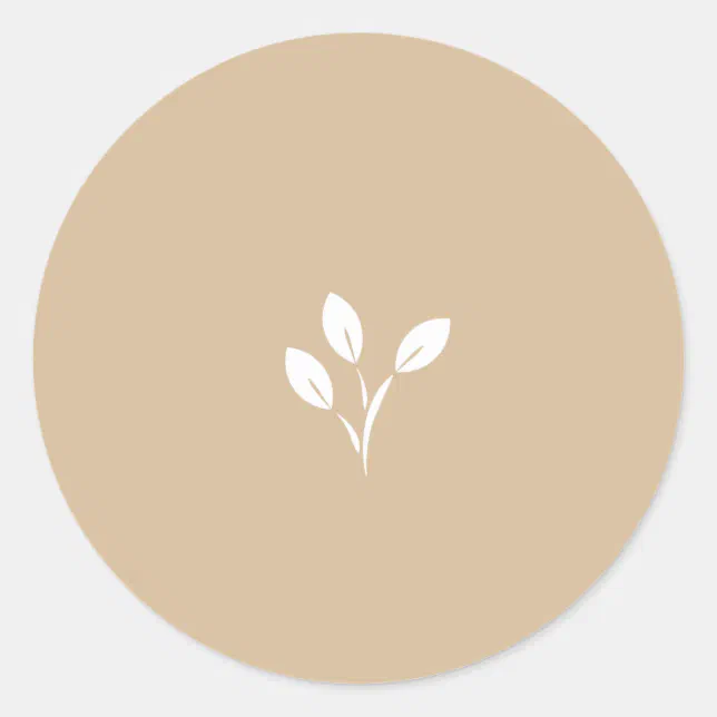 Tan, Leaf, Leaves, graphic, logo Classic Round Sticker | Zazzle