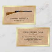 Tan Leather Shotgun Rifle Gun Shop Gunsmith Business Card | Zazzle