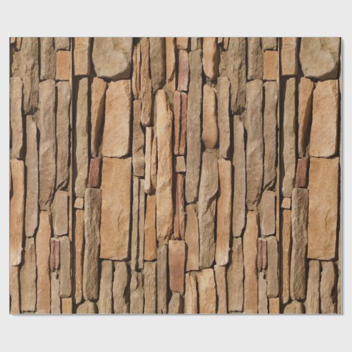 Tan Retaining Stone Rock Wall Wrapping Paper | Zazzle