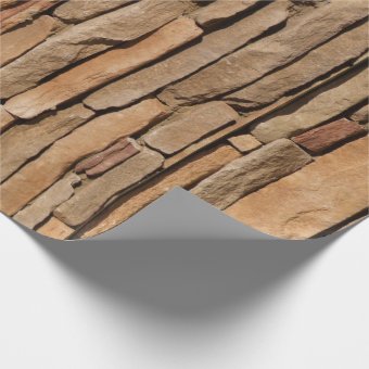 Tan Retaining Stone Rock Wall Wrapping Paper | Zazzle
