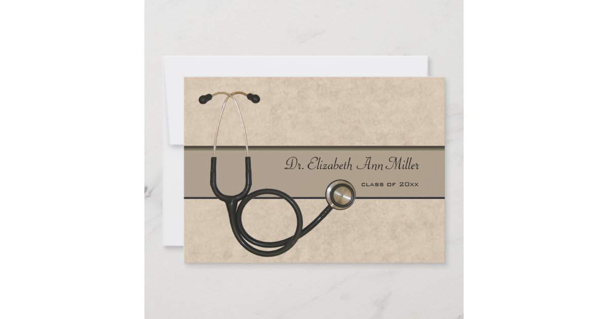 Tan Stethoscope - Graduation Party Invitation | Zazzle