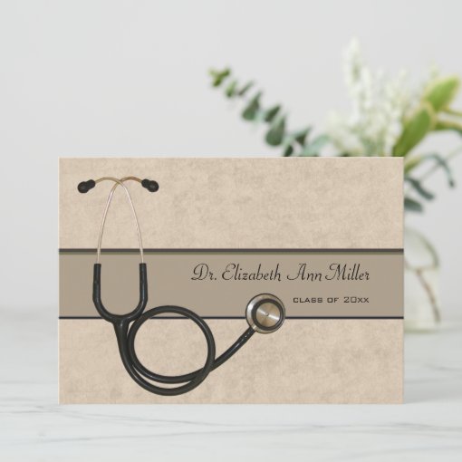 Tan Stethoscope - Graduation Party Invitation | Zazzle