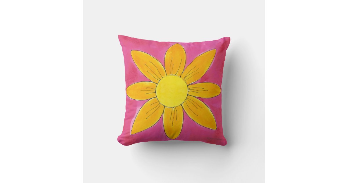 Tangerine Daisy - Pillow | Zazzle