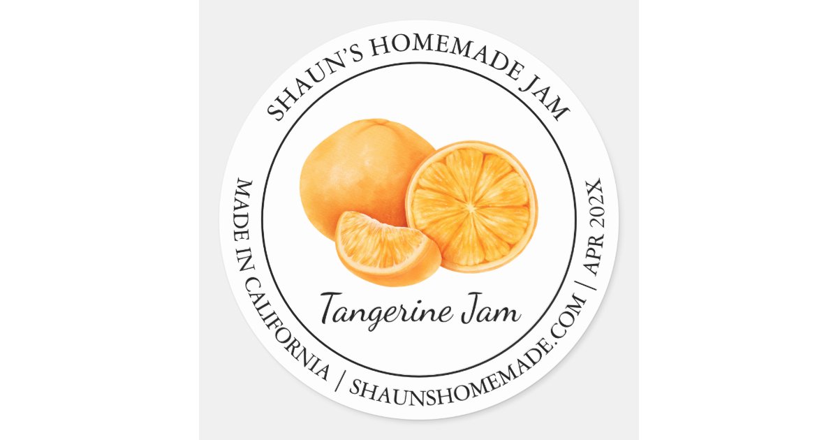Tangerine Jam Modern label | Zazzle
