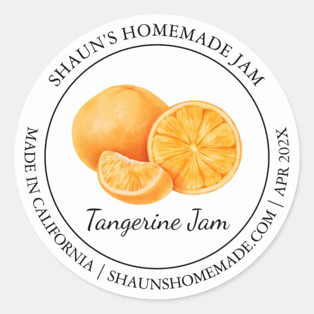 Tangerine Jam Modern label | Zazzle
