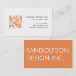 Tangerine Orange QR CODE Business Card | Zazzle