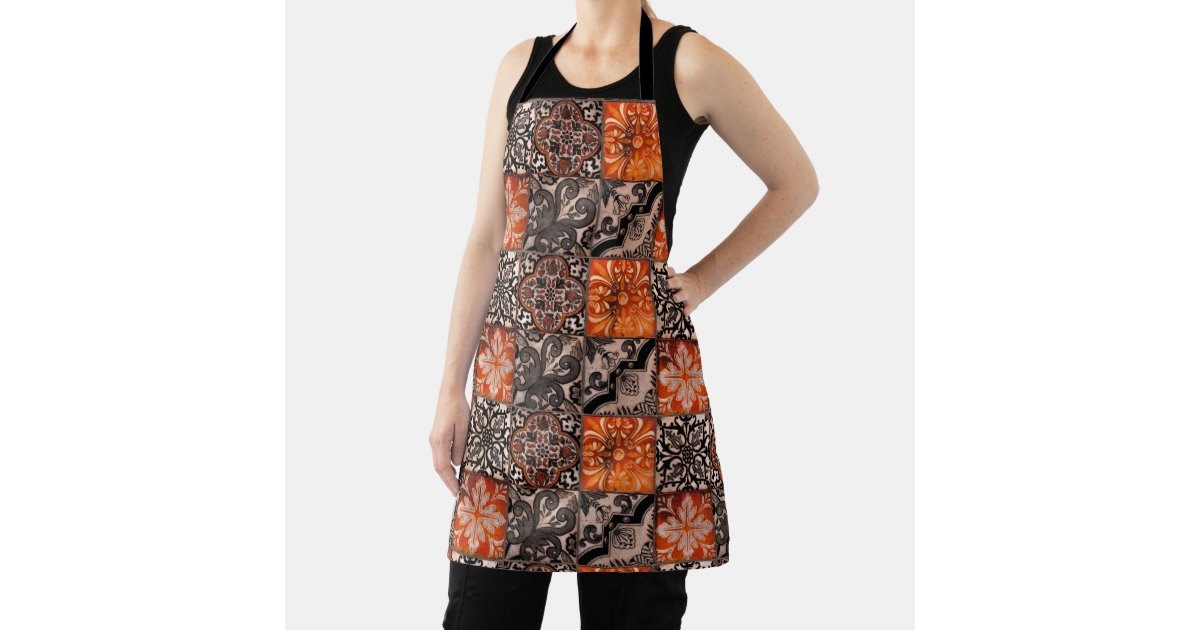Tangerine Tile Apron | Zazzle