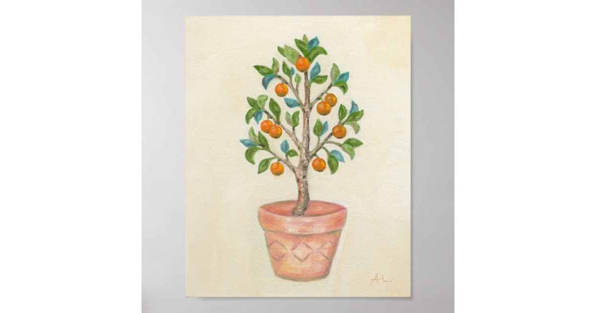 Tangerine Tree art print | Zazzle
