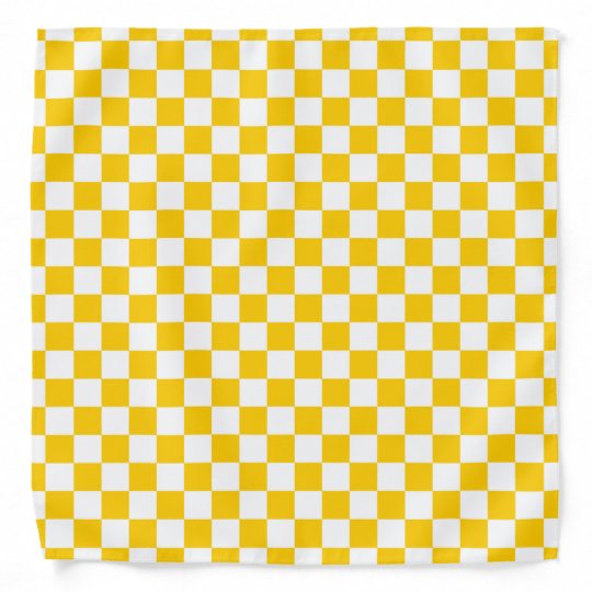 Tangerine Yellow and White Checkerboard Bandana | Zazzle.com