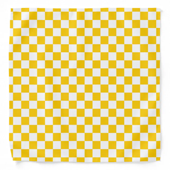 Tangerine Yellow and White Checkerboard Bandana | Zazzle