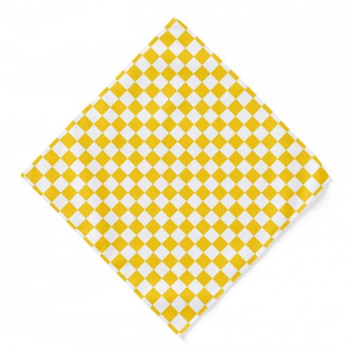 Tangerine Yellow and White Checkerboard Bandana | Zazzle