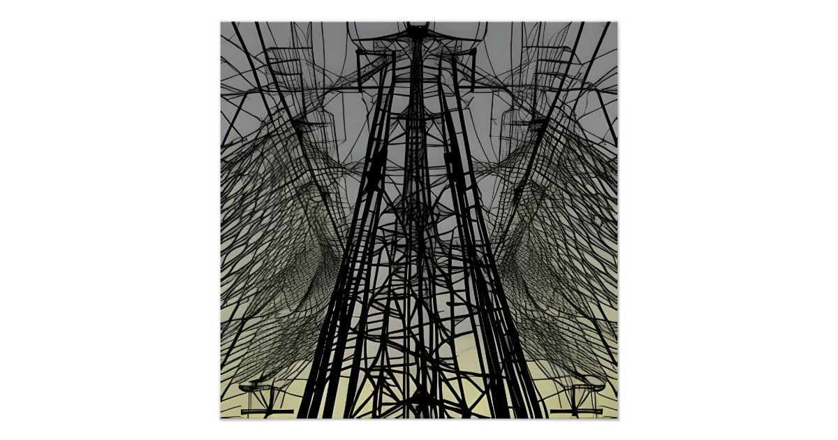 Tangle of Wires Pylon Poster | Zazzle