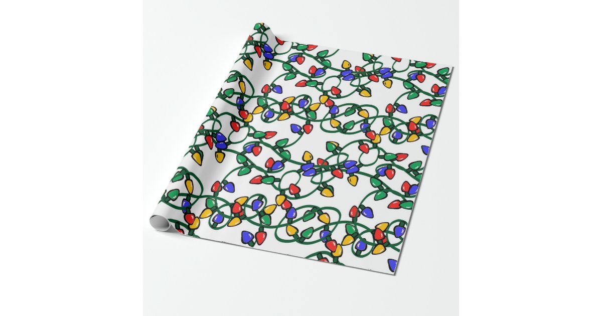 Tangled Christmas Lights Wrapping Paper | Zazzle