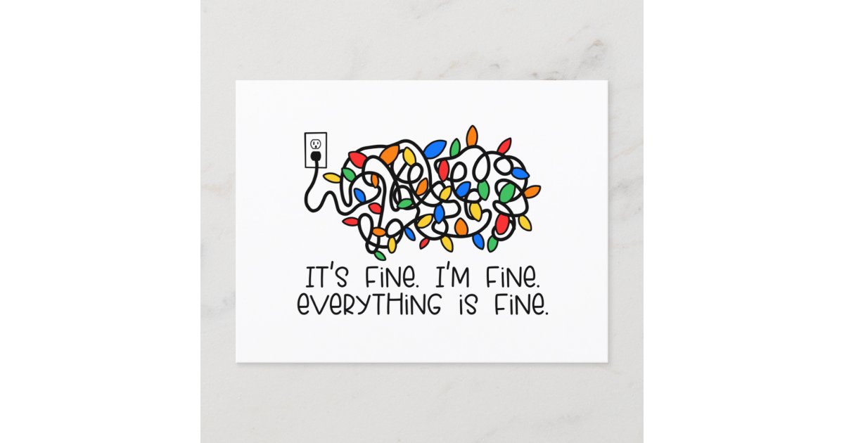 Tangled Light Bulbs Everything is Fine Postcard | Zazzle