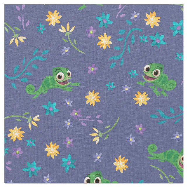 Tangled | Pascal - Purple Pattern Fabric | Zazzle