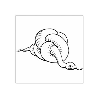 Tangled Up Snake Having a Bad Day Rubber Stamp | Zazzle